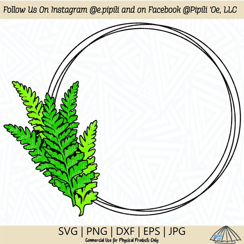 Palapalai Layered Circle Frame SVG Fern Circle Frame SVG - Etsy
