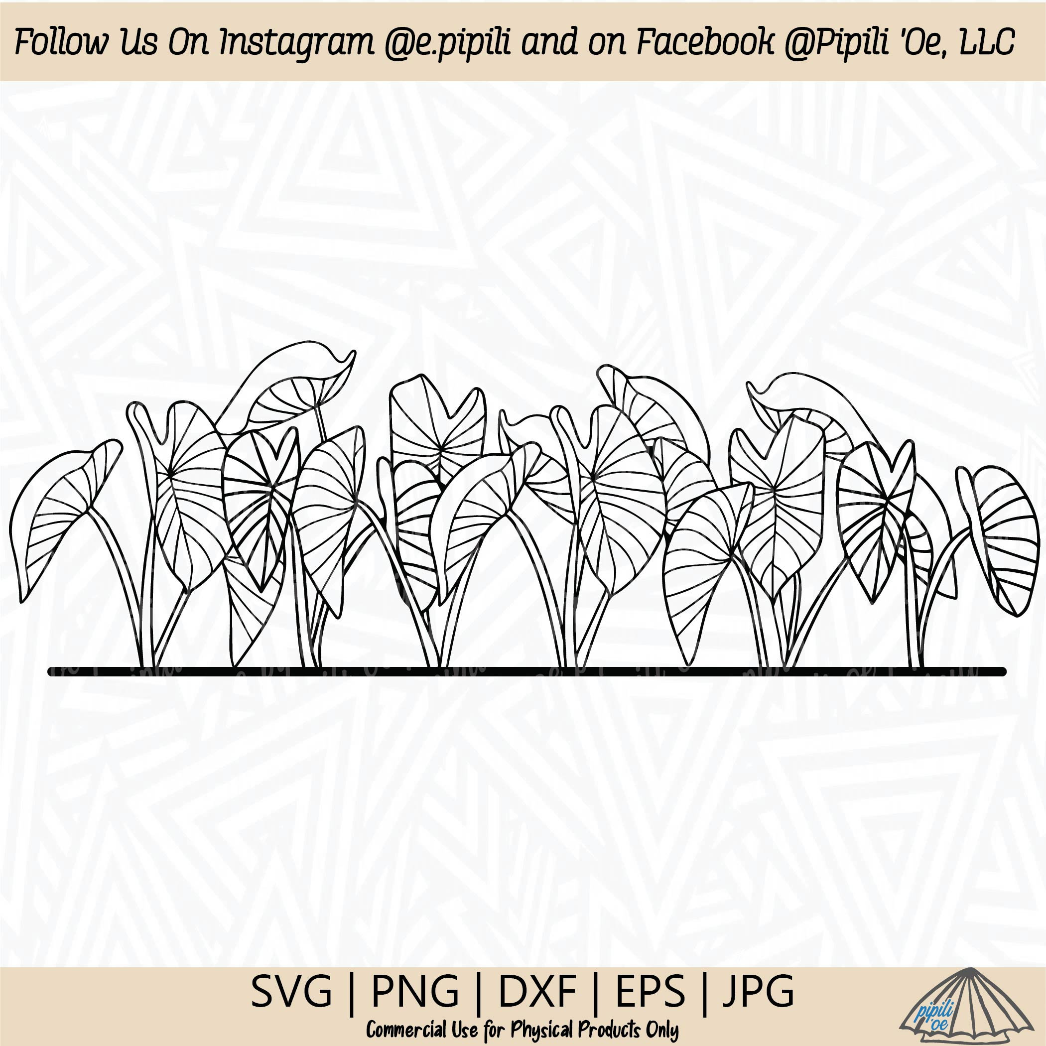 Kalo Plant Border SVG Taro Plant SVG Hawaii Plant SVG - Etsy UK