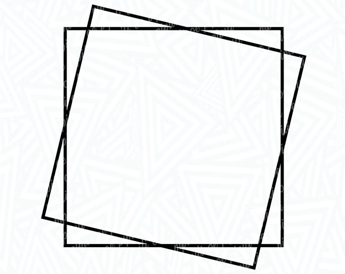 Double Square Frame Svg Png Eps Pdf Files, Square Frame Svg, Geometric ...