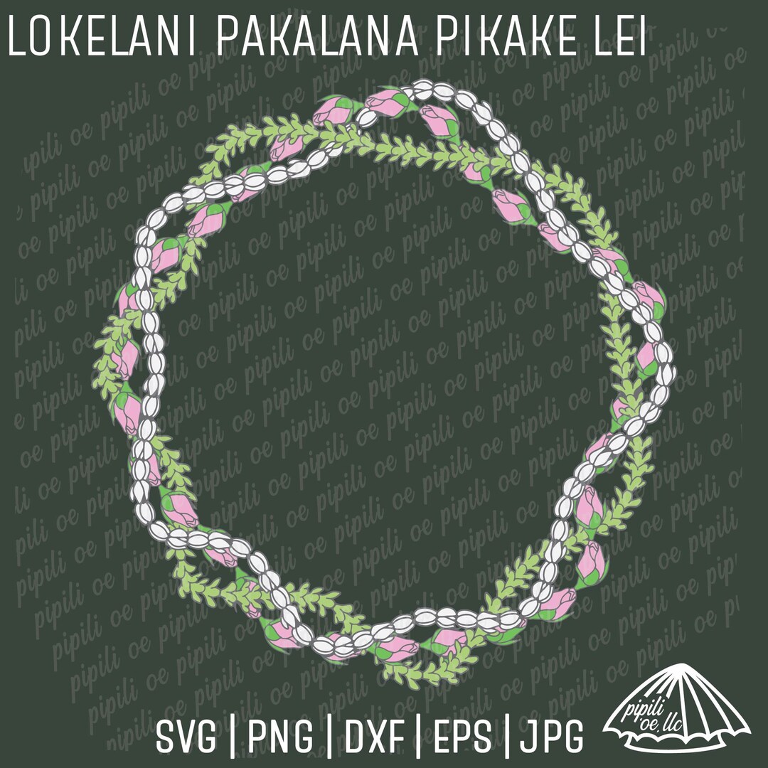 Lokelani Pakalana Pikake Lei Circle Frame SVG - Lokelani Lei SVG ...