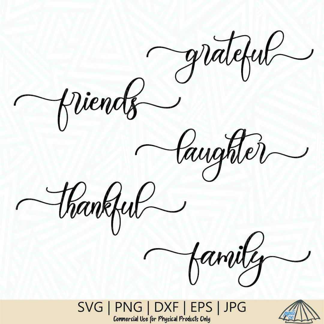Thankful SVG - Word SVG - Word Art SVG - Cut File - Saying Svg ...