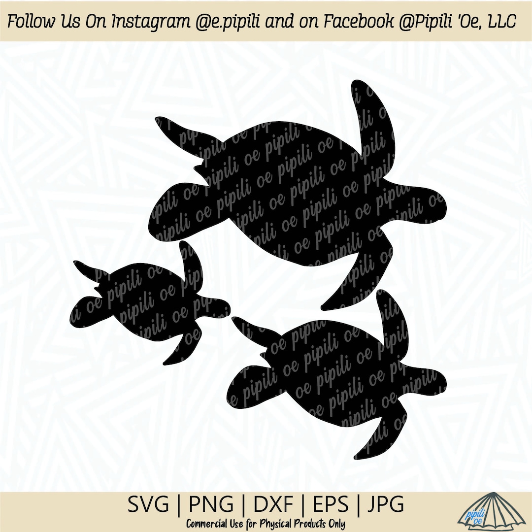 Turtle Family SVG - Honu Ohana SVG - Hawaii SVG - Turtle Cutting File ...