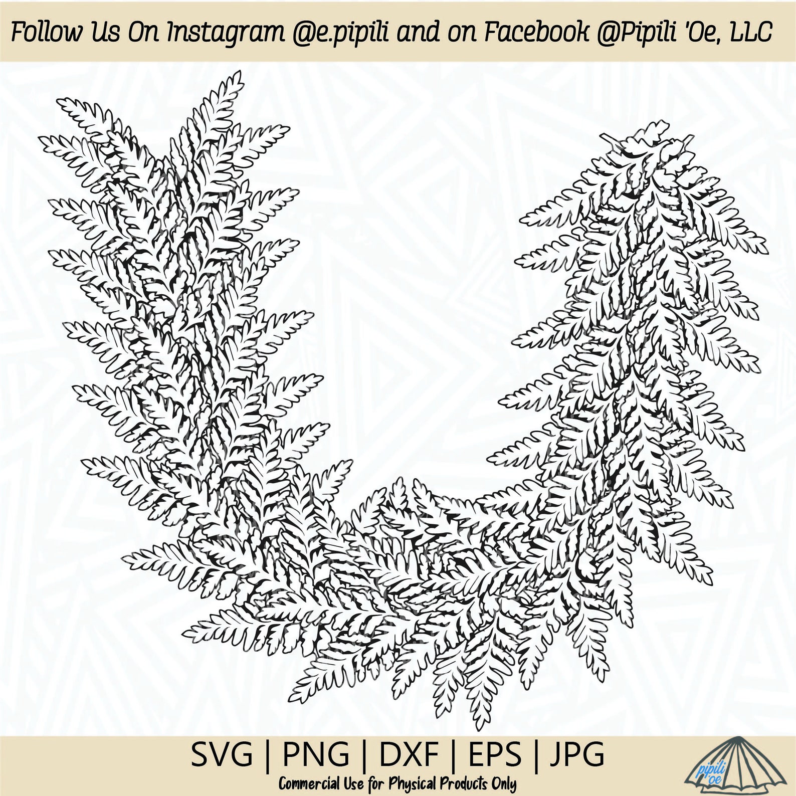 Palapalai Lei Svg Lace Fern SVG Plant SVG Fern SVG - Etsy Ireland