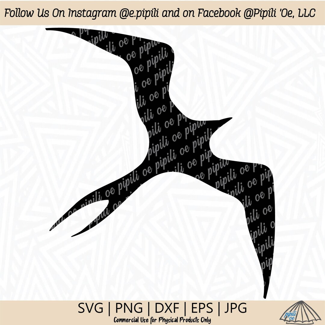 Bird Silhouette SVG Bird File SVG Iwa Bird SVG Hawaii Svg Great Frigate ...
