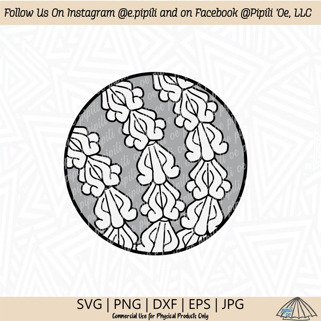 Crown Flower Lei Circle Design SVG - Crown Flower SVG - Digital ...