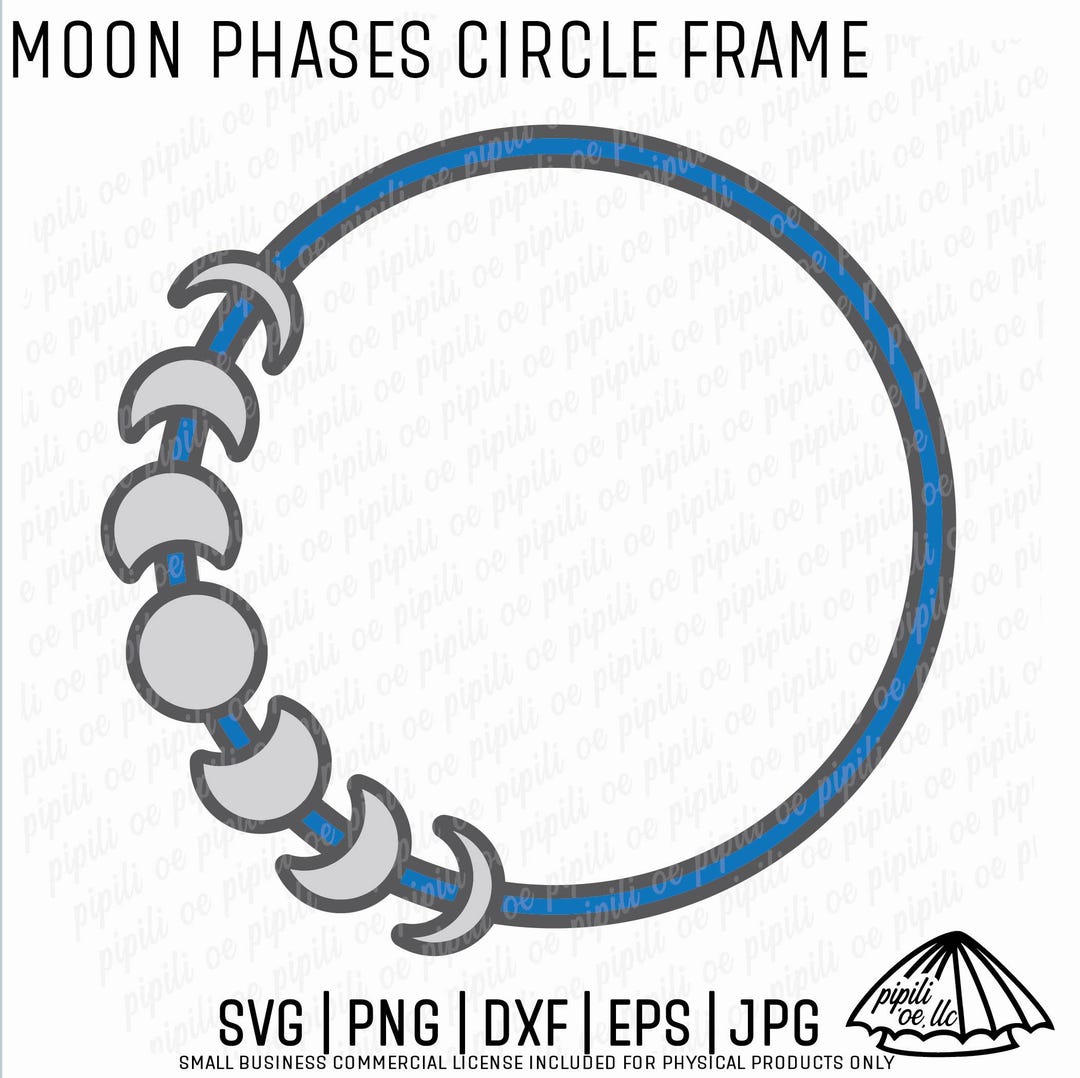 Moon Phases Circle Frame SVG - Moon Phases SVG - Circle Frame SVG ...