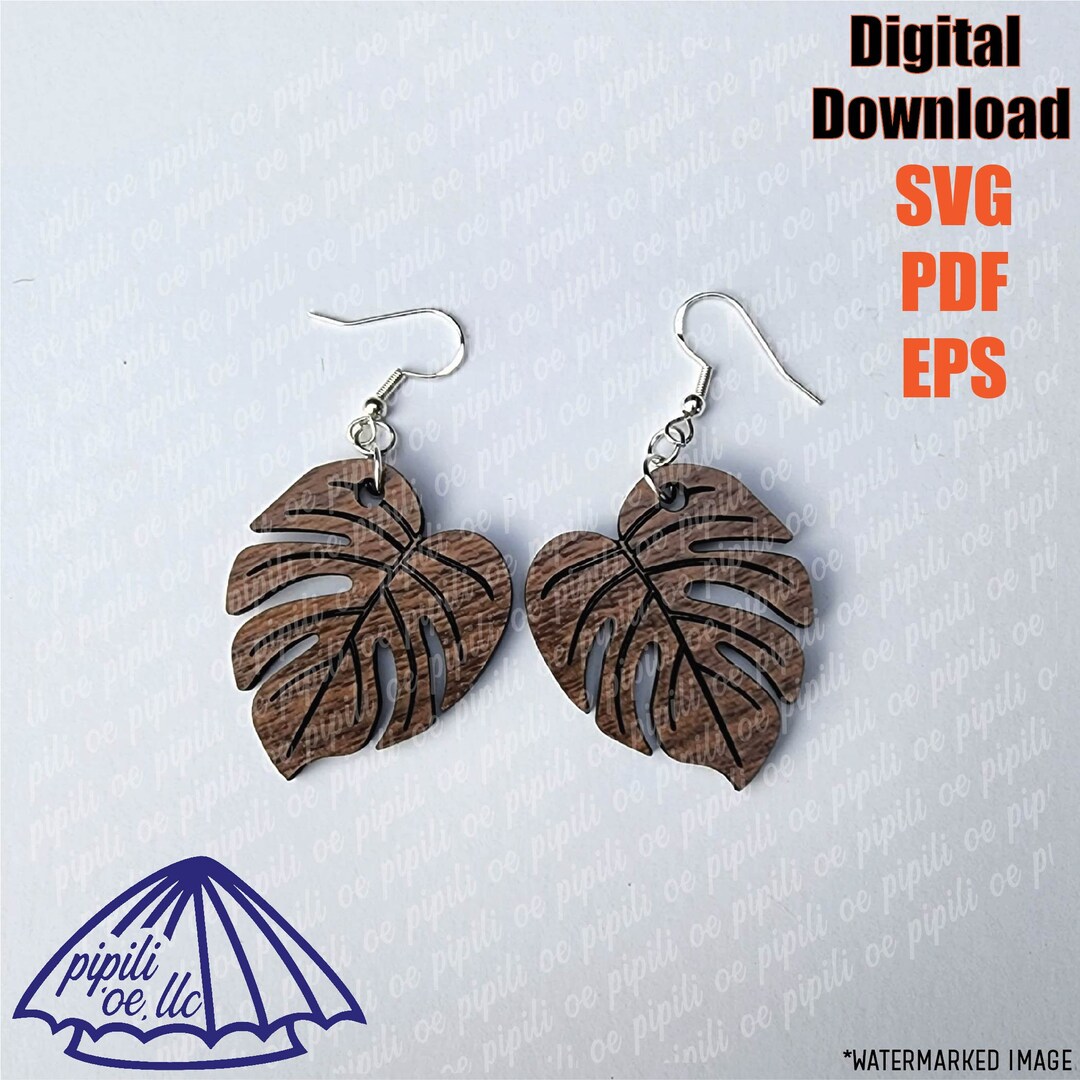 Monstera Leaf Earring SVG - Laser Earring SVG - Earring SVG - Digital ...