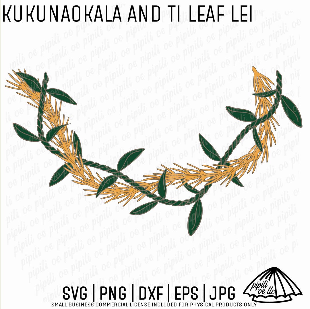 Kukunaokala and Ti Leaf Lei SVG - Hawaiian Lei SVG - Laser Engraving ...