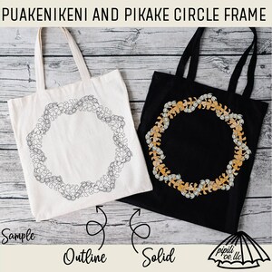 Puakenikeni and Pikake Lei Circle Frame SVG - Puakenikeni Lei SVG ...