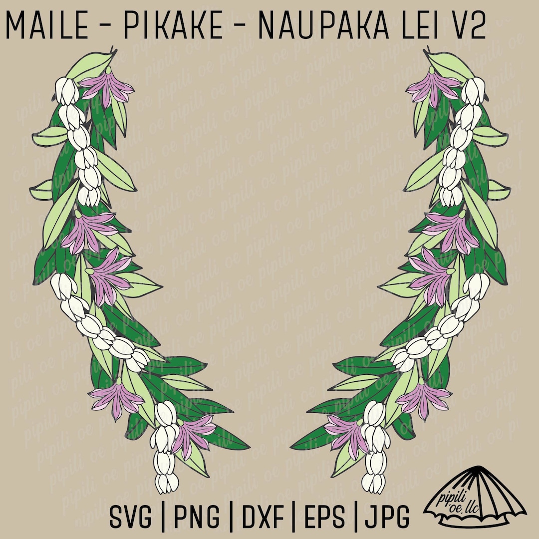 Maile - Pikake - Naukpaka Lei V2 SVG - Maile Lei SVG - Pikake Lei Clip ...
