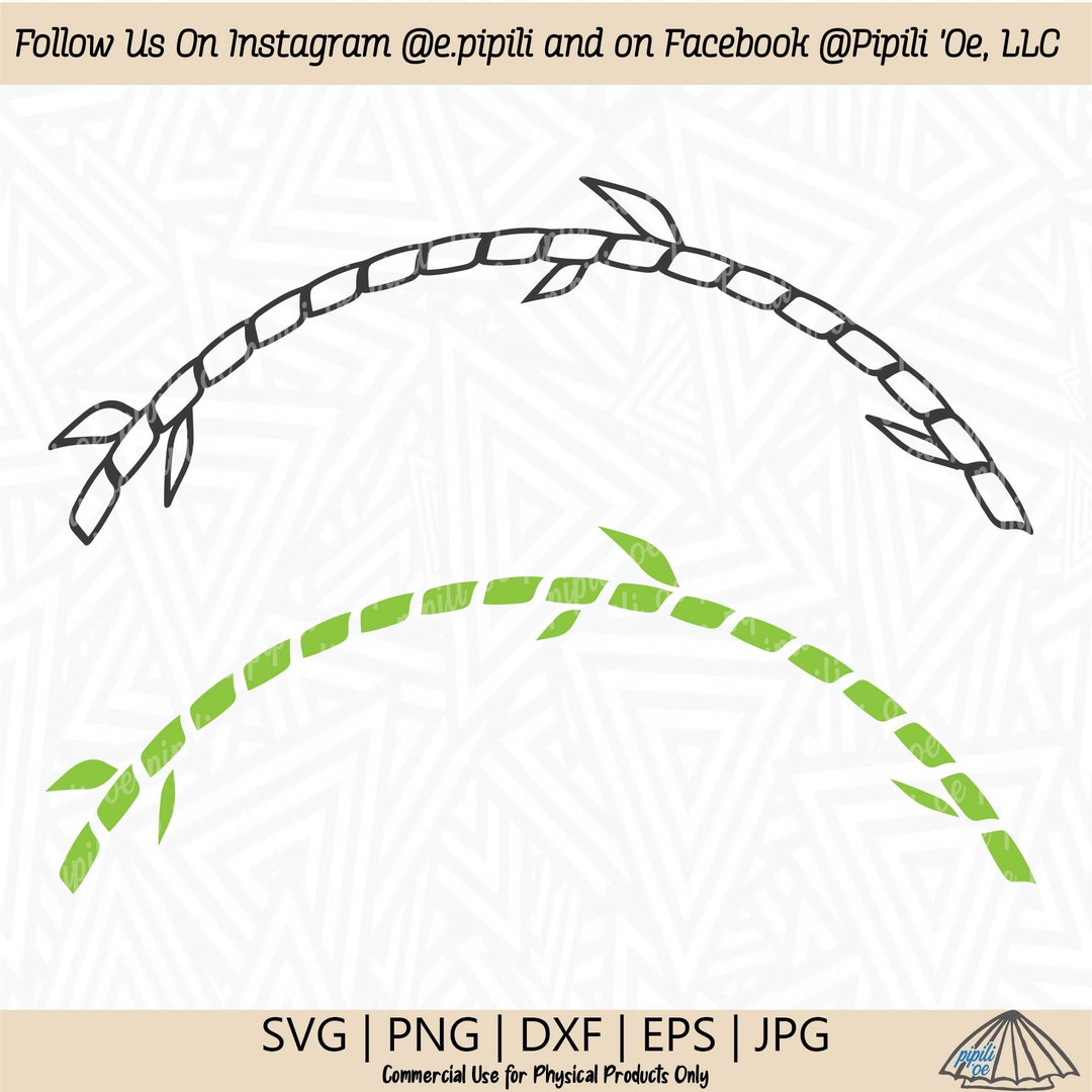 Curved Ti Leaf Strand SVG - Ti-leaf Lei Svg - Hawaii SVG - Tropical ...