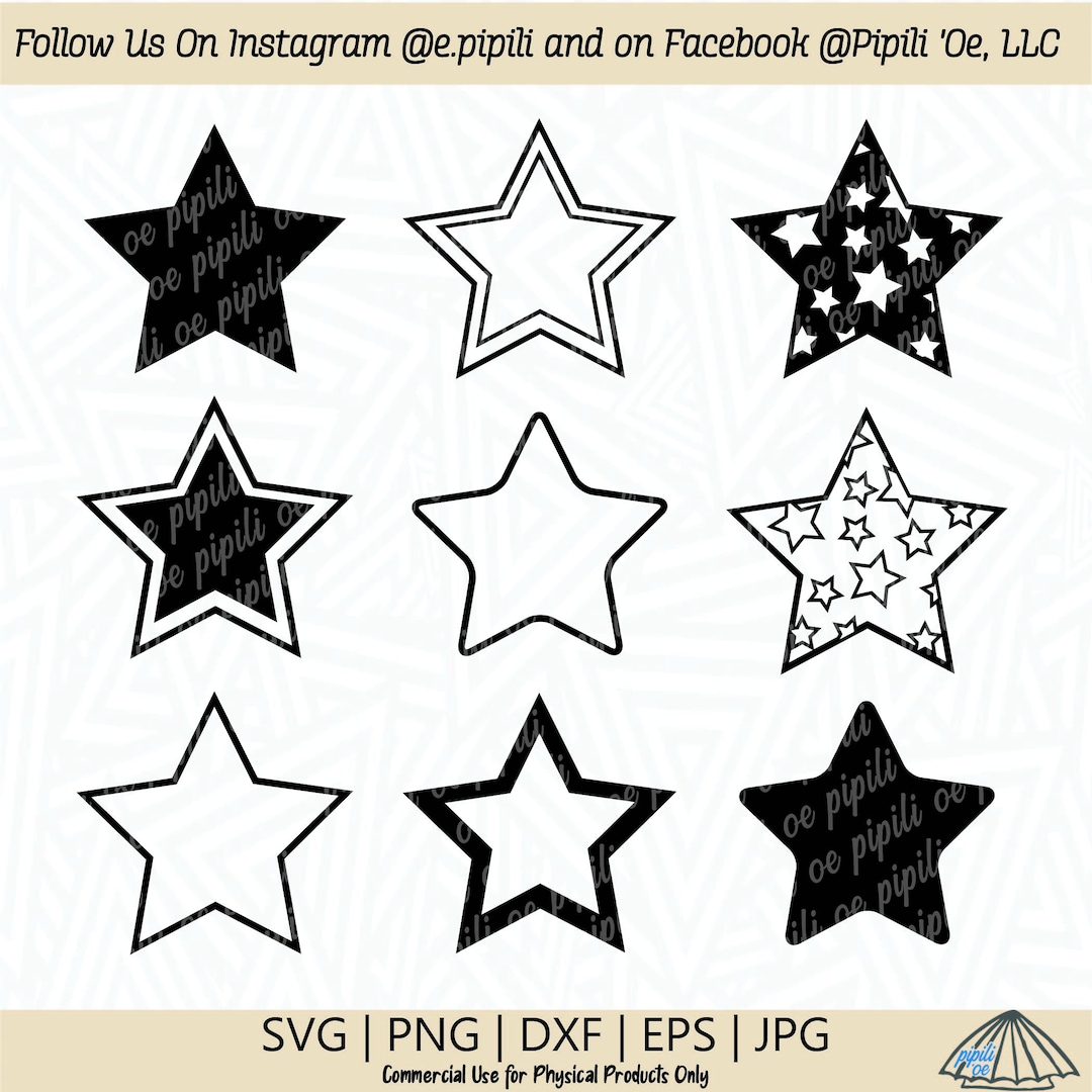 Star Bundle SVG - Star SVG - Hoku SVG - Digital Download - Star Clip ...