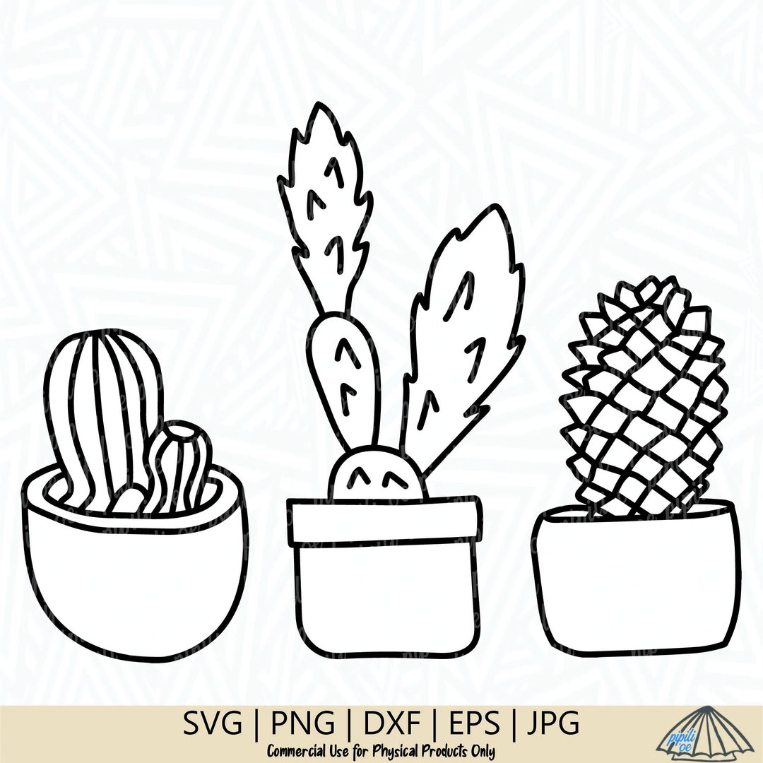 Small Cactus SVG - Cactus SVG - Potted Plant Svg - House Plant Svg ...