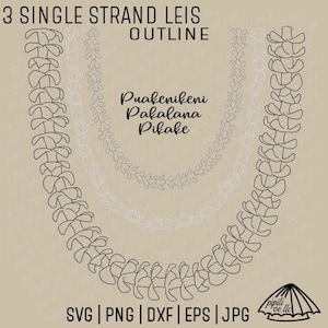 3 Single Strand Lei SVG - Puakenikeni Lei SVG - Laser Engraving ...