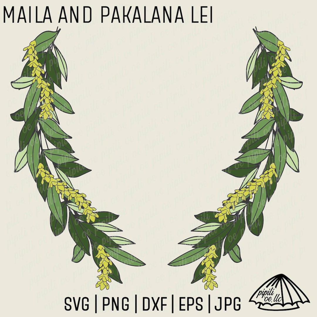 Maile and Pakalana Lei SVG - Maile Lei SVG - Pakalana Lei SVG - Hawaii ...
