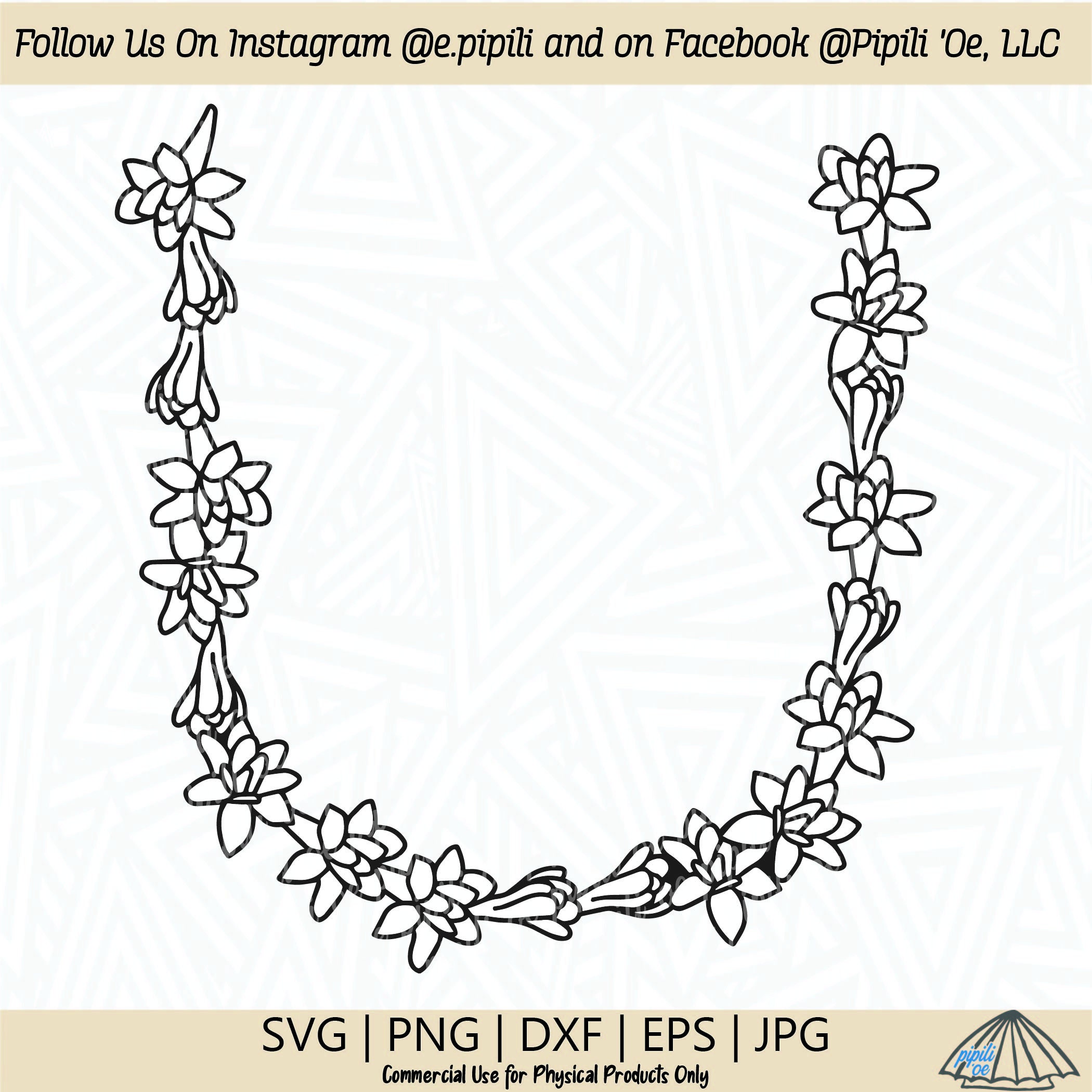 Half Lei Outline Bundle SVG - Puakenikeni Lei SVG - Digital Download ...