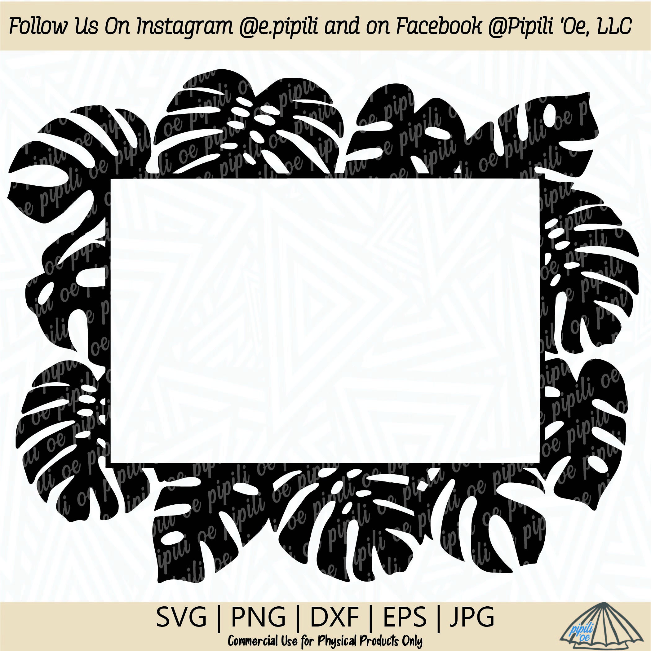 Monstera Frame SVG Monstera Leaf Frame SVG Monstera Plant | Etsy