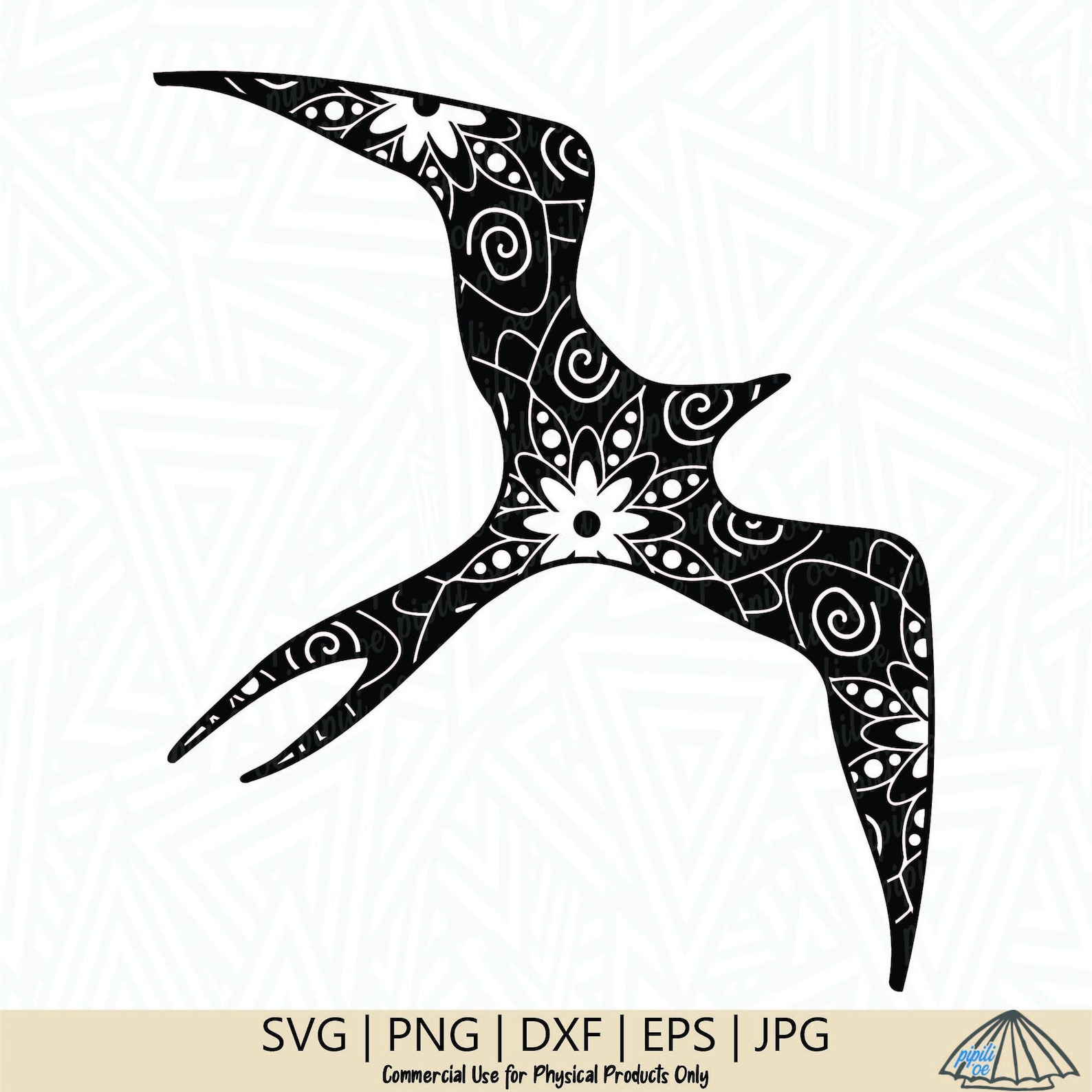 Mandala SVG Bird Silhouette SVG Iwa Bird SVG Iwa Bird - Etsy Finland