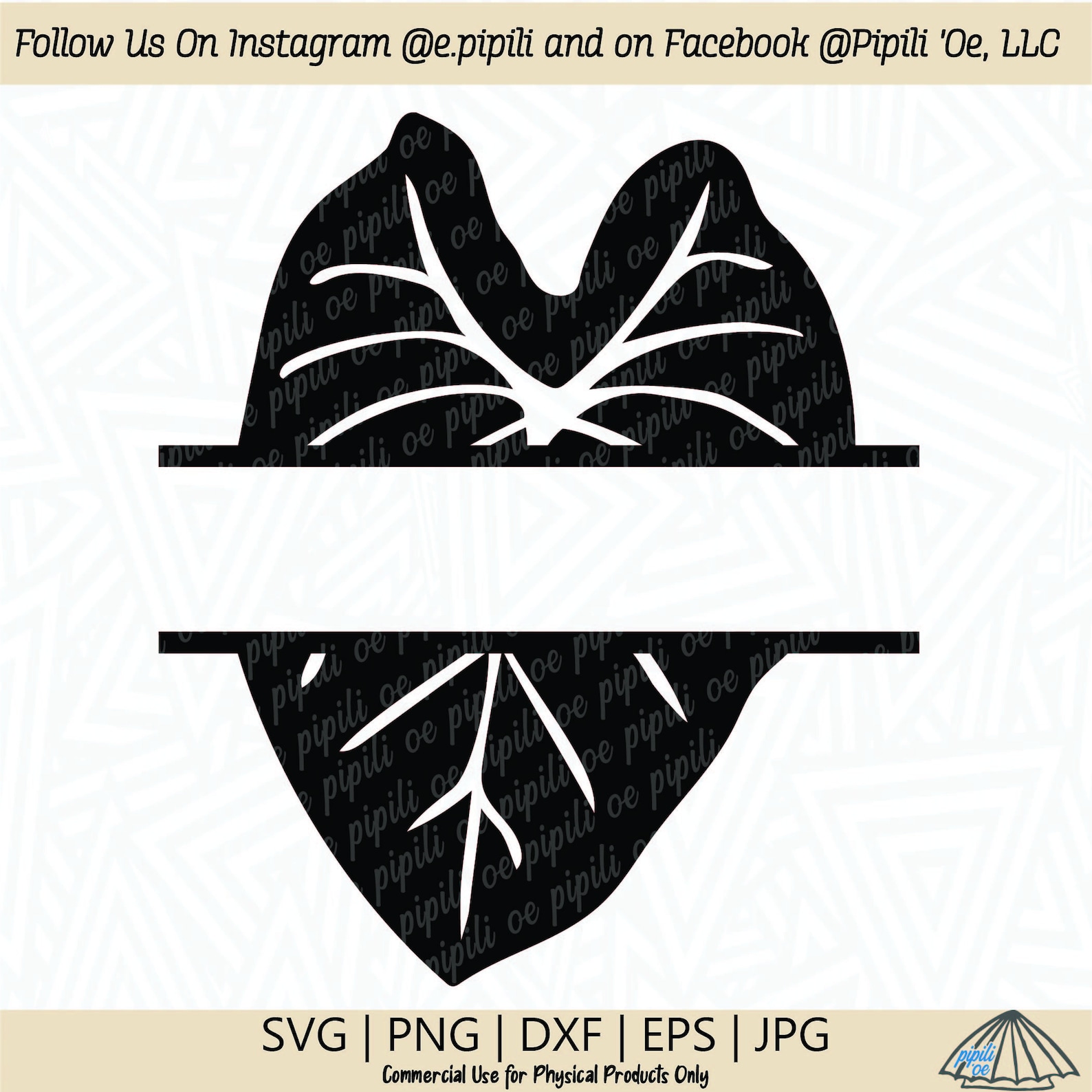 Kalo Leaf Monogram SVG Taro Plant SVG Digital Download - Etsy Ireland