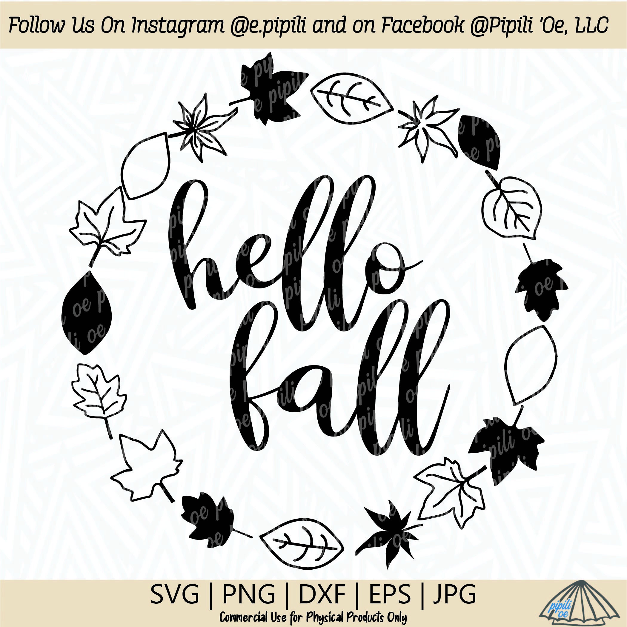 Hello Fall SVG Fall SVG Fall Leaves SVG Digital Download | Etsy