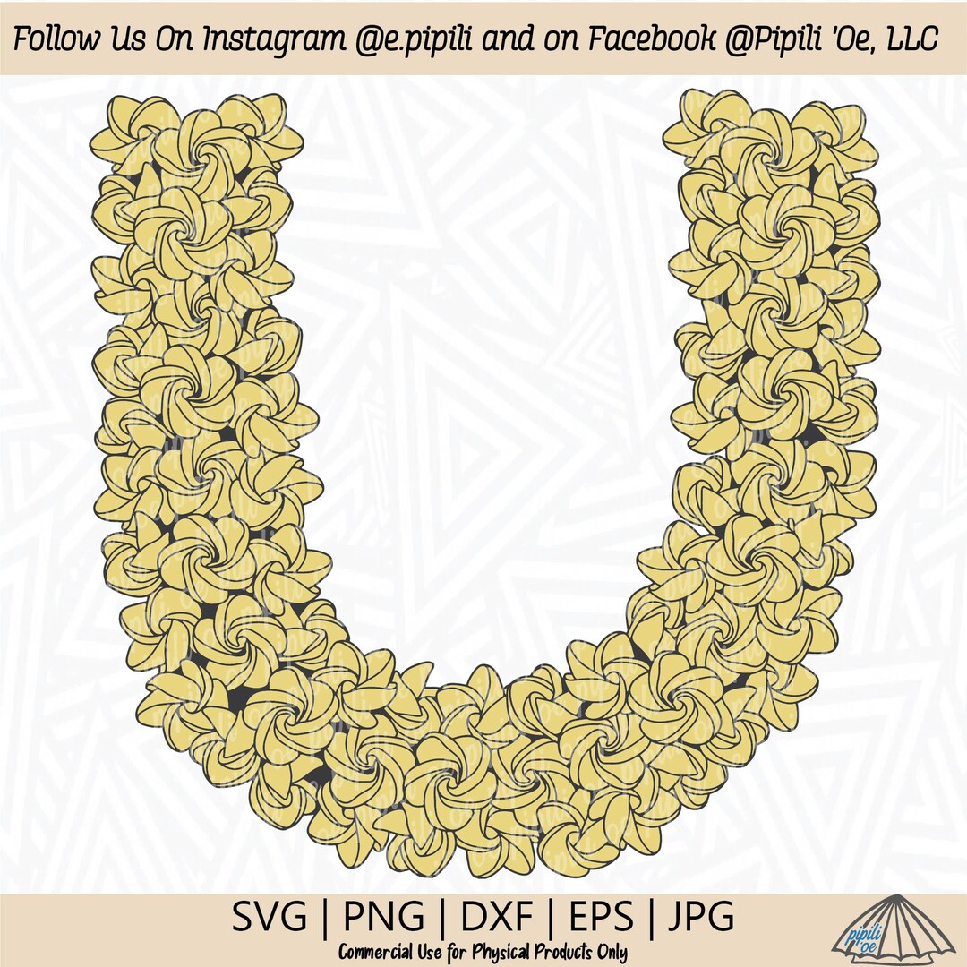 Thick Plumeria Lei SVG - Pua Melia SVG - Digital Download - Tropical ...