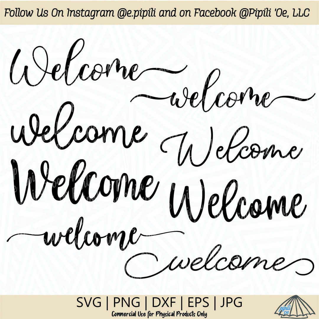 Welcome Script Bundle SVG - Welcome SVG - Welcome Cursive SVG - Welcome ...