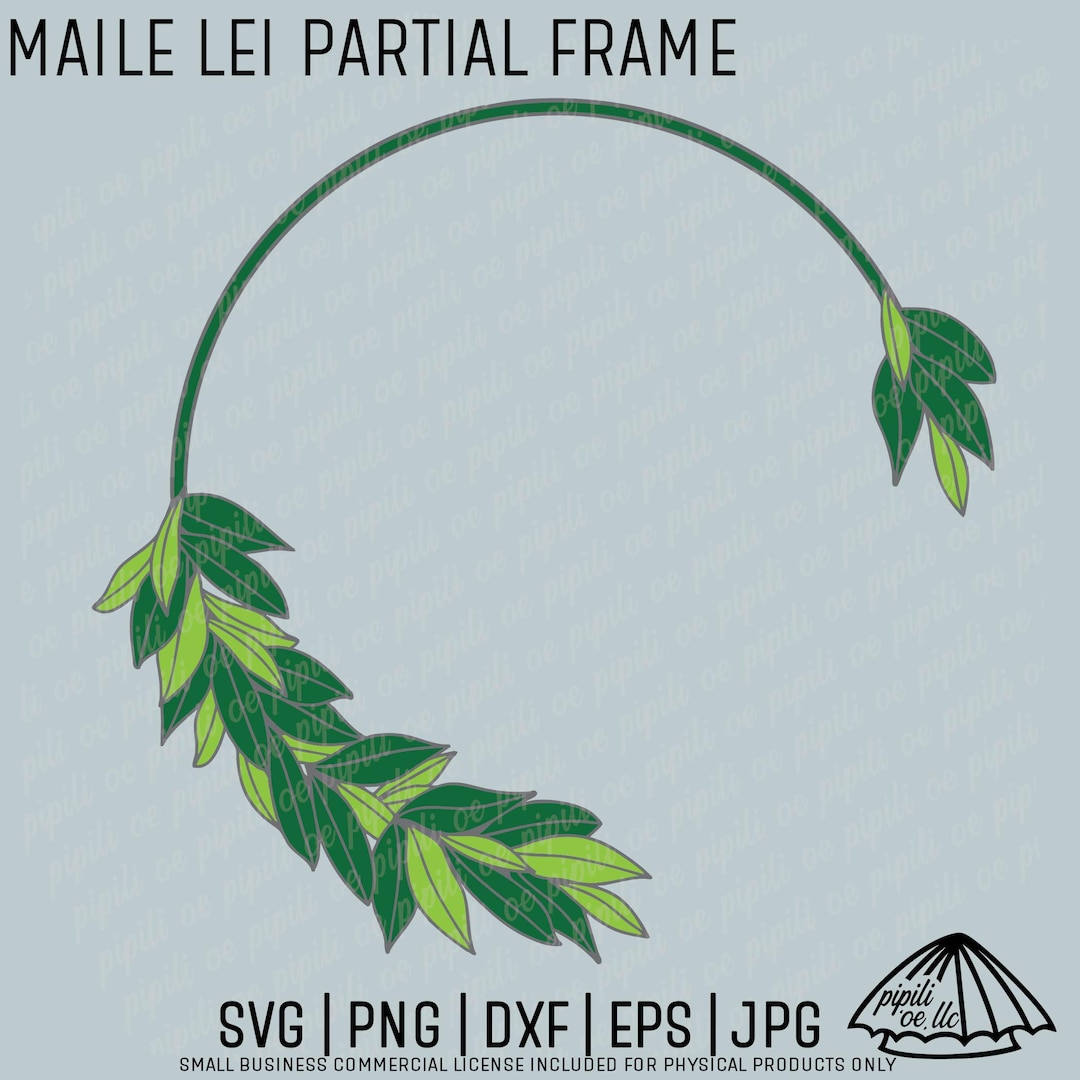 Maile Lei Partial Frame SVG - Maile Lei SVG - Circle Frame SVG ...