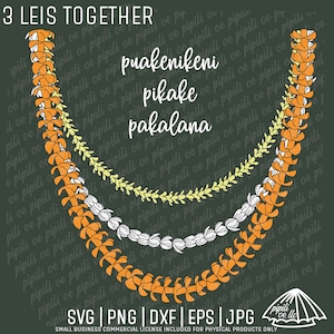 3 Strand Leis Together SVG - Puakenikeni Lei SVG - Laser Engraving ...