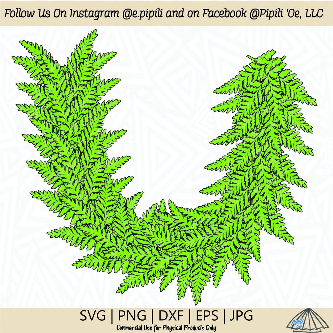 Palapalai Lei Svg Lace Fern SVG Plant SVG Fern SVG Digital Download ...