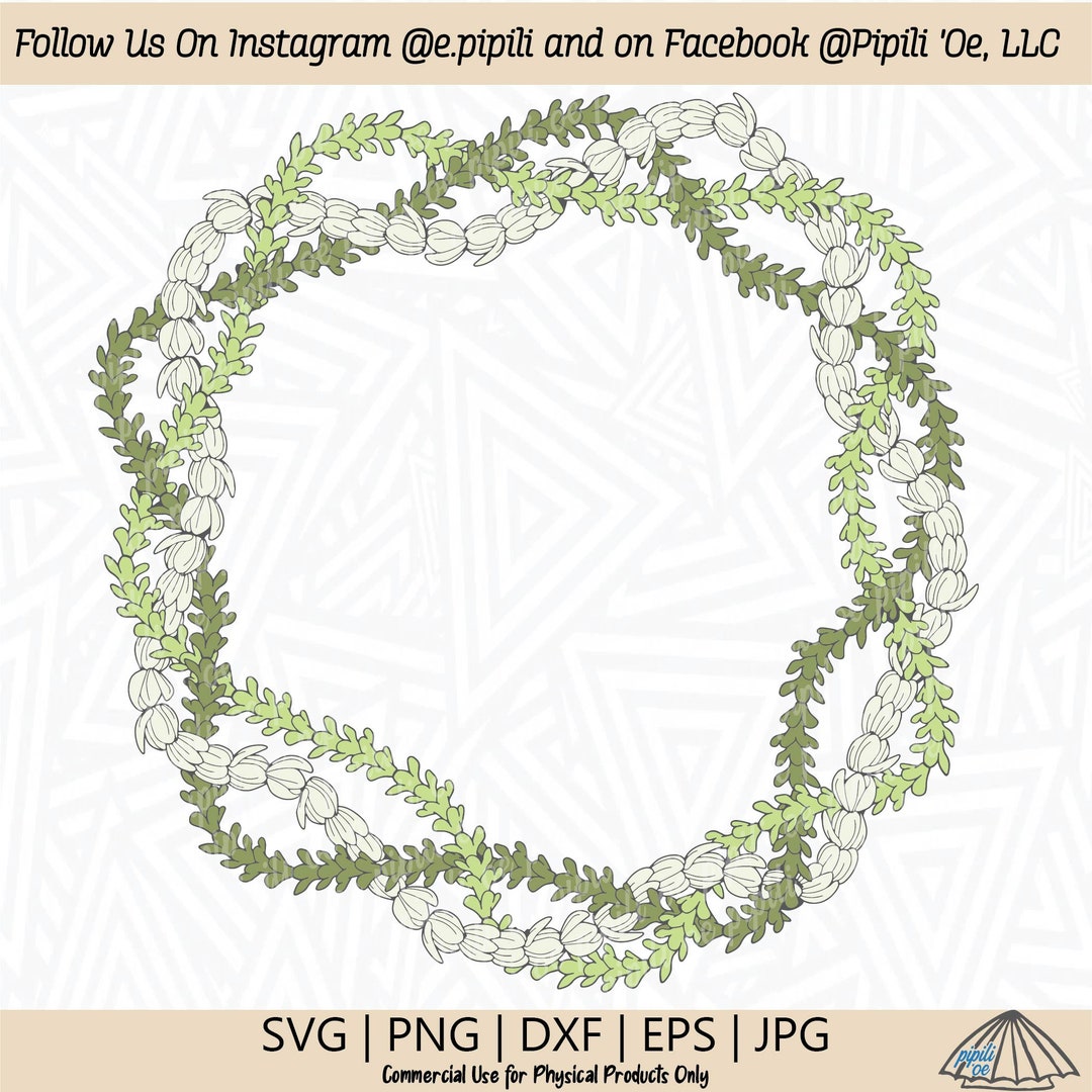 Pakalana and Pikake Lei Frame SVG Pikake Lei SVG Pakalana Lei SVG ...