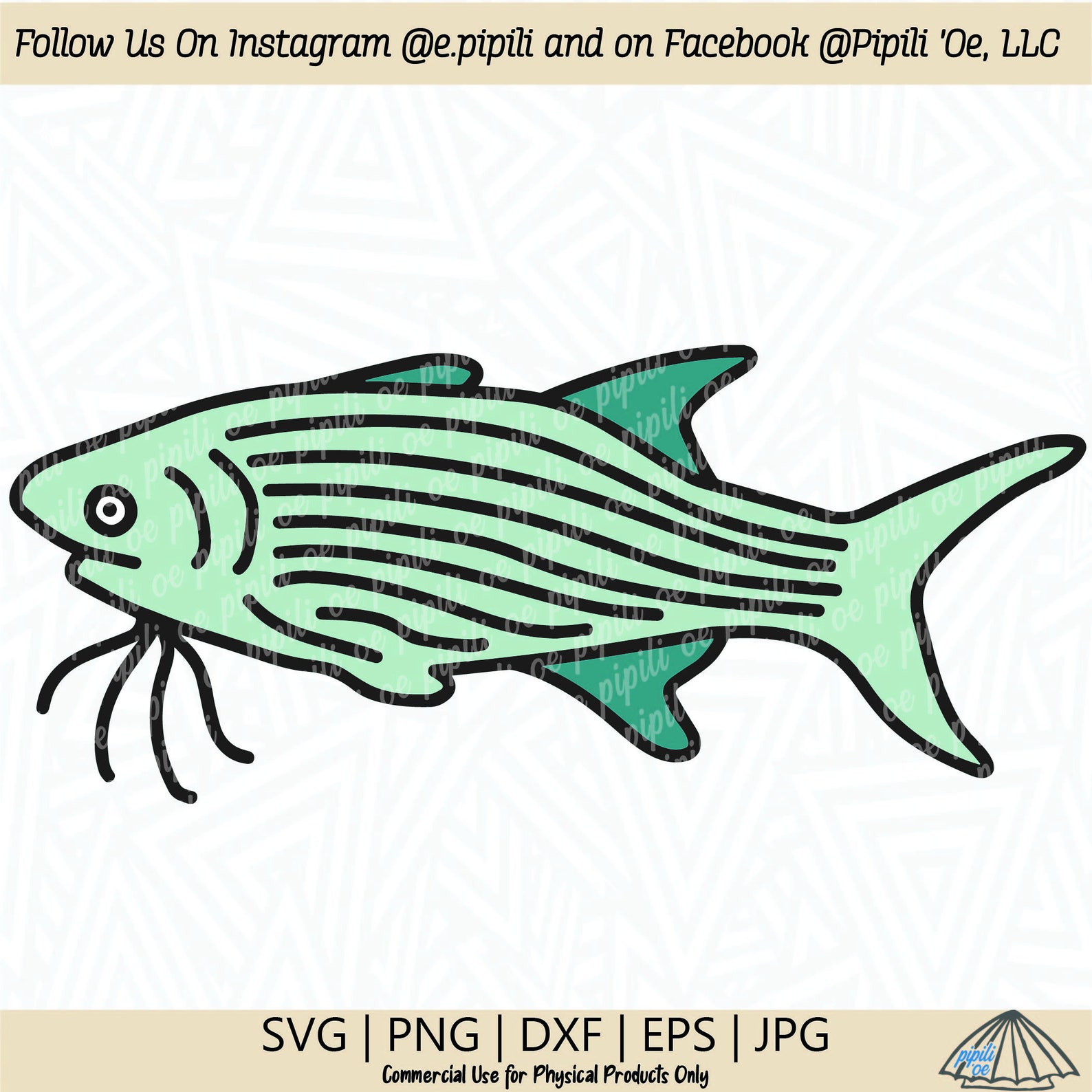 Pacific Threadfin Moi SVG Hawaii Fish SVG Fish Clip Art | Etsy