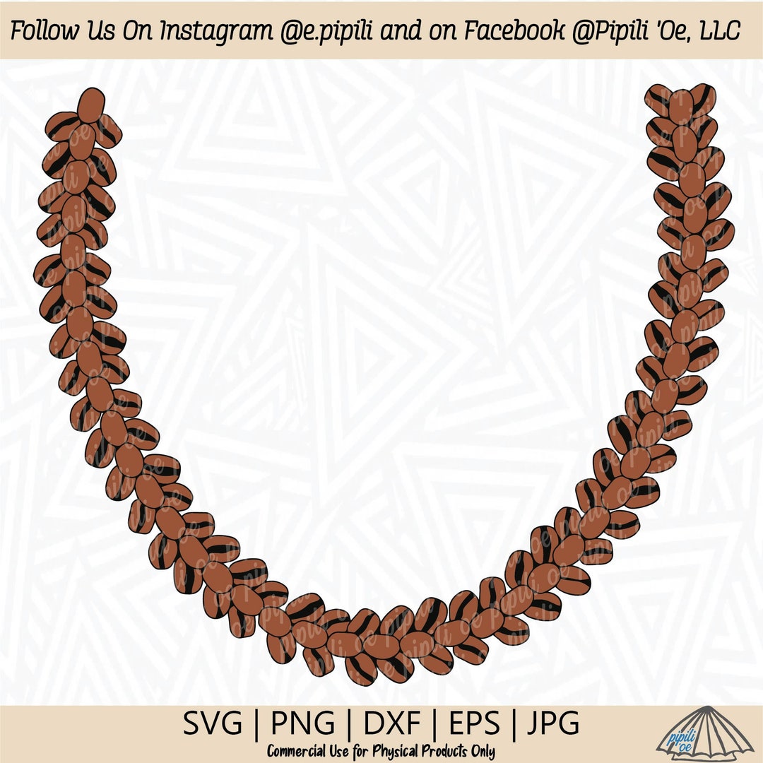 Coffee Bean Lei SVG - Coffee Bean SVG - Digital Download - Hawaii Lei ...
