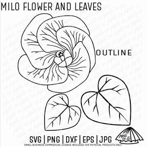 Milo Flower and Leaves SVG - Milo Flower Clip Art - Laser Engraving ...