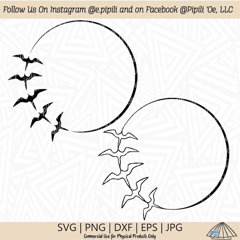 Iwa Birds Circle Frame SVG - Iwa Bird SVG - Digital Download - Great ...