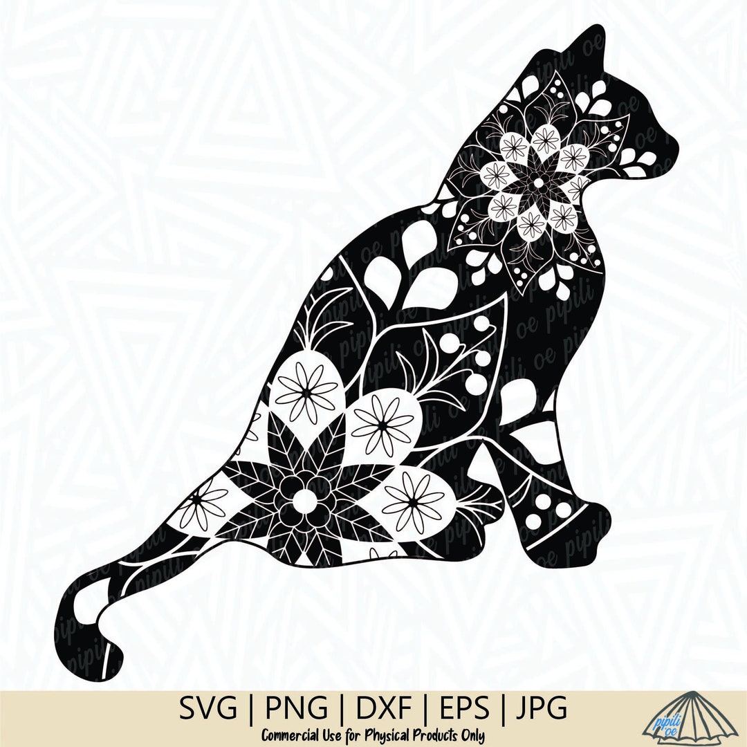 Cat Mandala SVG - Cat SVG - Mandala SVG - Zentangle Svg - Digital ...