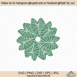 Kalo Leaves Circle Design SVG - Kalo Leaf SVG - Digital Download - Kalo ...
