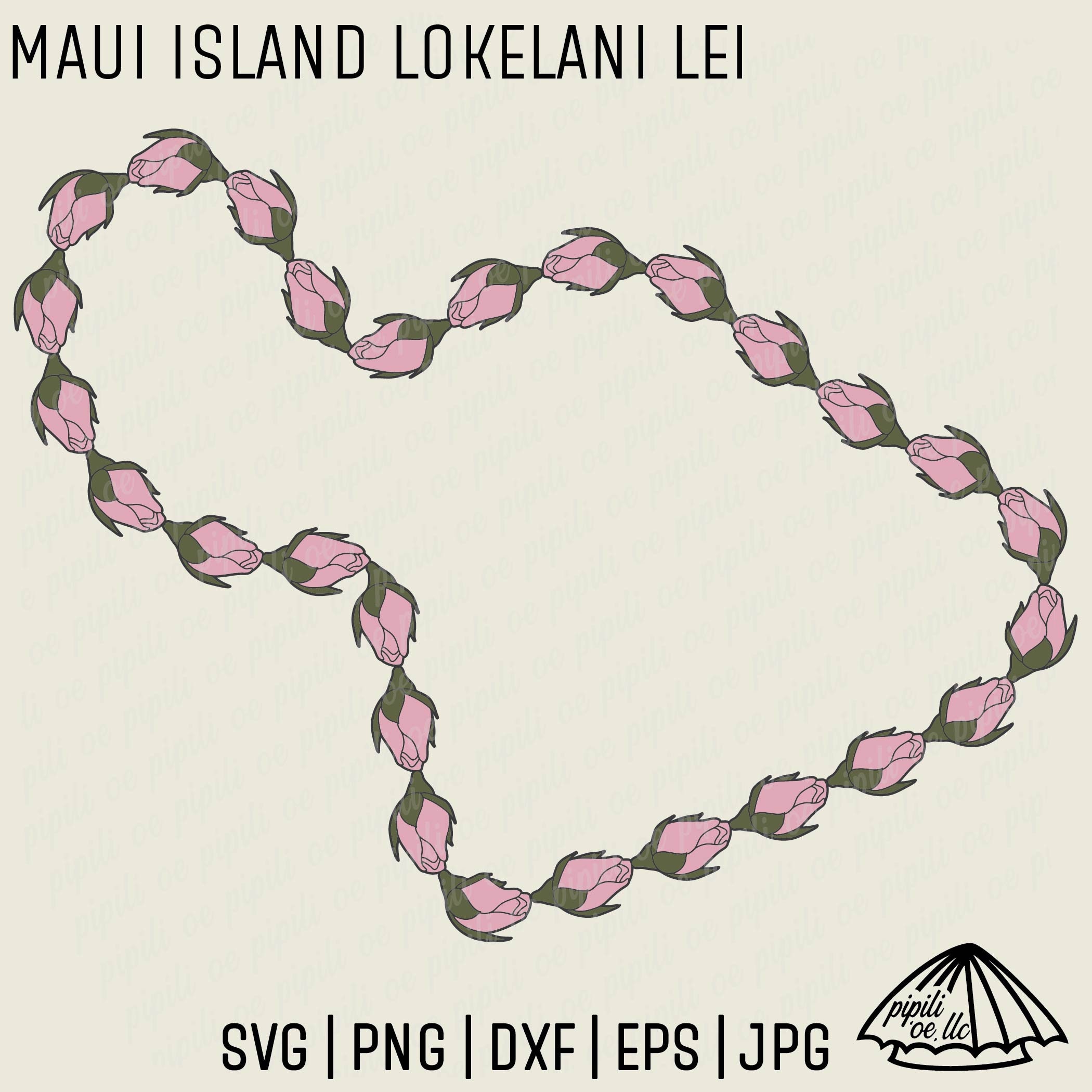 Maui Island Lokelani Lei SVG - Lokelani Lei SVG - Maui Island SVG ...