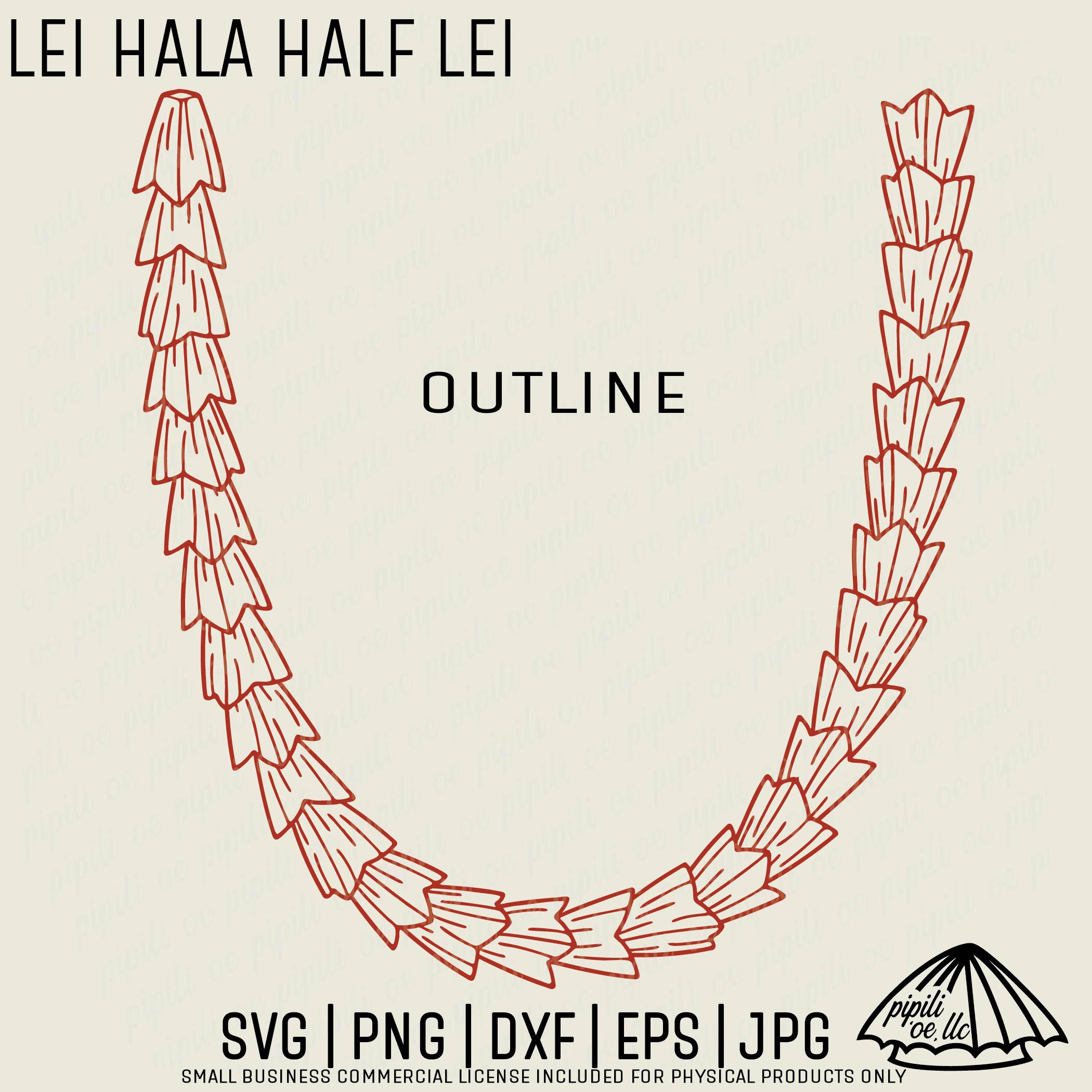 Lei Hala Half Lei SVG - Lauhala Fruit Lei SVG - Lei Design for Tshirts ...