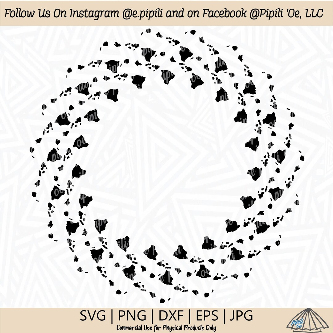 Hawaii Island Chain Circle Frame SVG - Digital Download - Hawaii Island ...