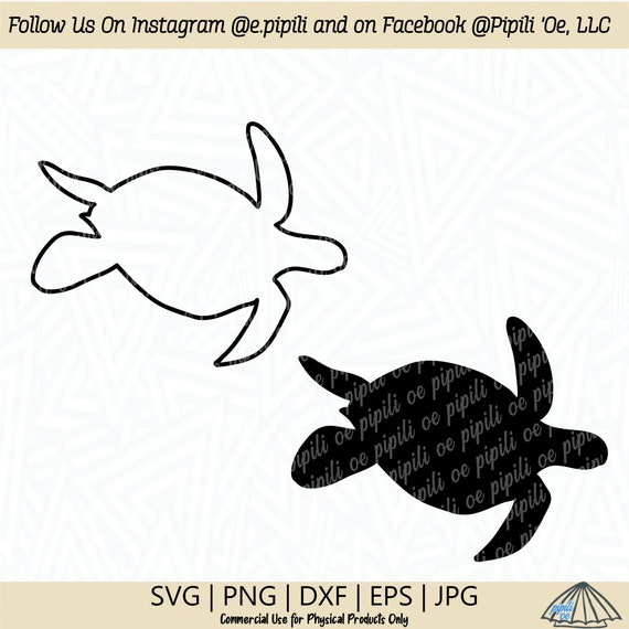 Turtle Honu Silhouette SVG Sea Turtle Silhouette SVG | Etsy