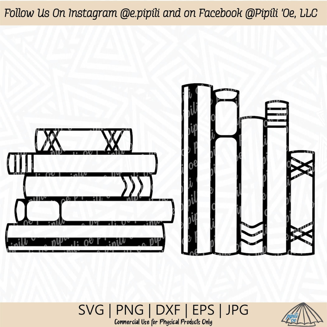 Book Stacks SVG - Book SVG - Digital Download - Book Clip Art - Stack ...