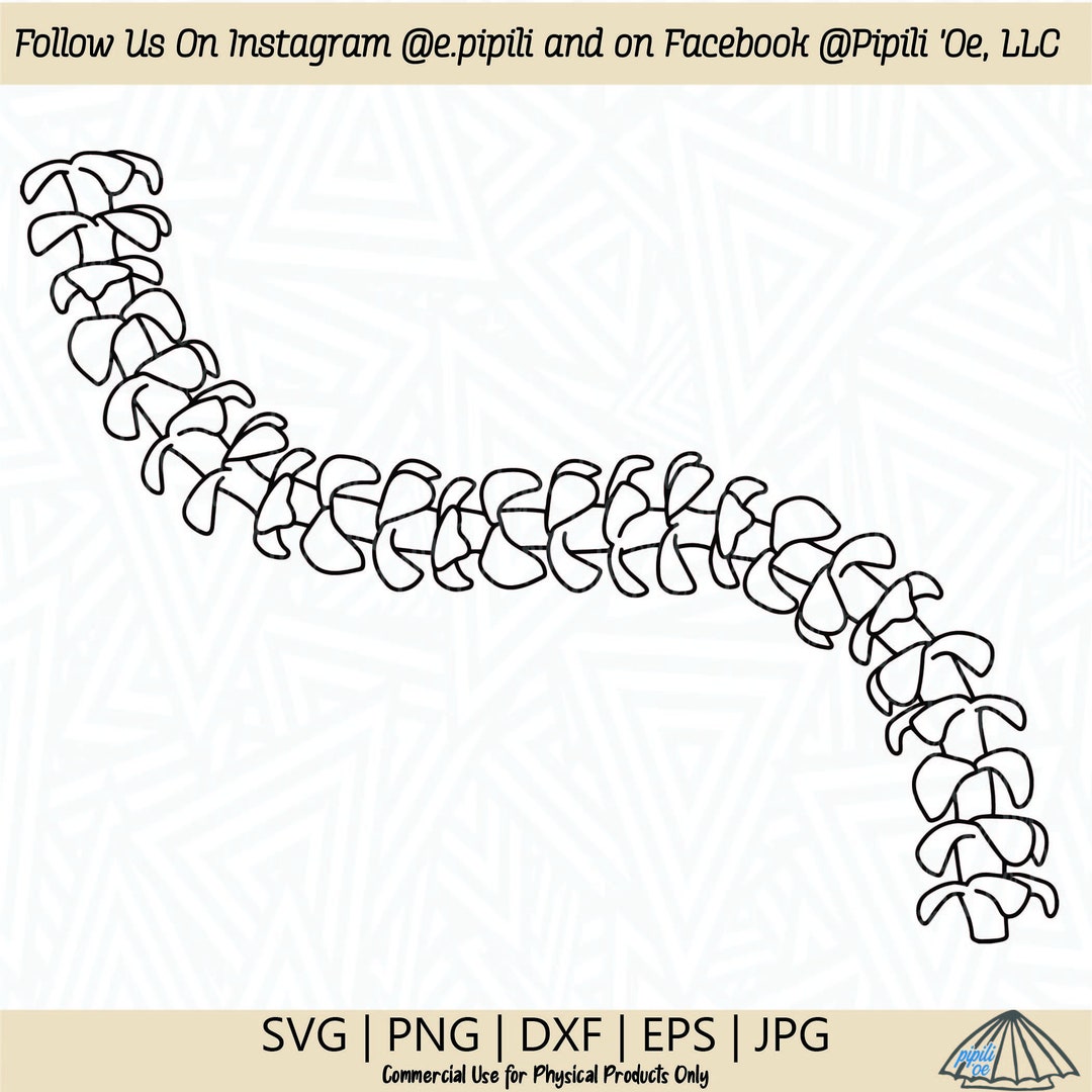 Puakenikeni Lei Curved Outline SVG Puakenikeni Lei SVG Puakenikeni ...