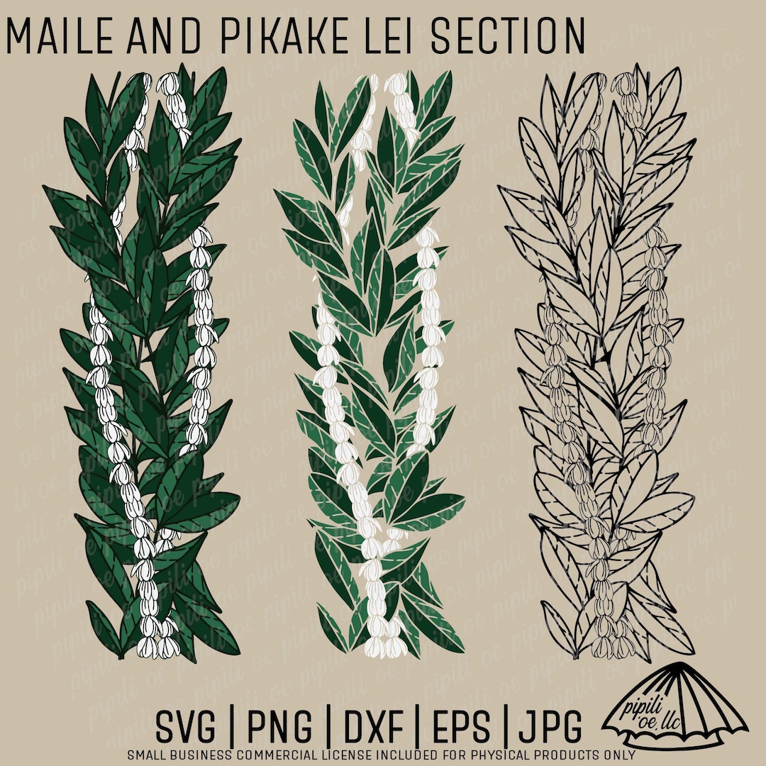 Maile and Pikake Lei Section SVG - Maile Lei SVG - Pikake Lei SVG ...