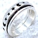 Moon and Stars Spinner Ring in Silver, Moon Ring, Star Ring, Celestial ...
