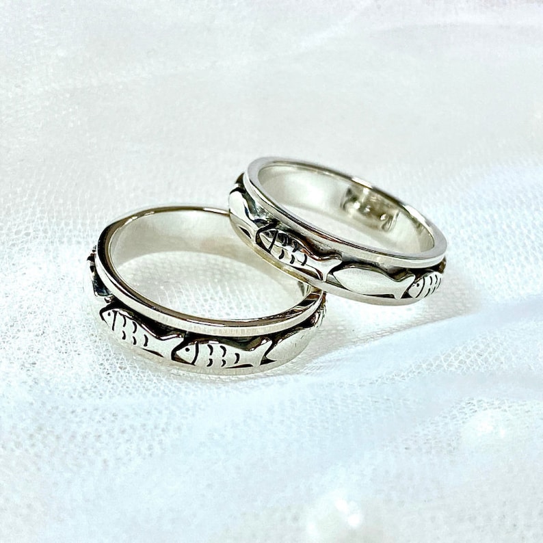 Swimming Fish Spinner Ring Fish Ring Fishing Lovers Ring - Etsy
