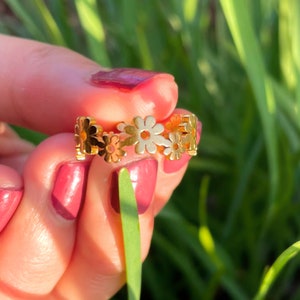 Daisy Flower Ring, Floral Ring, Daisy Ring Gold, Flower Ring, Daisy Flower Crown Ring, to My ...