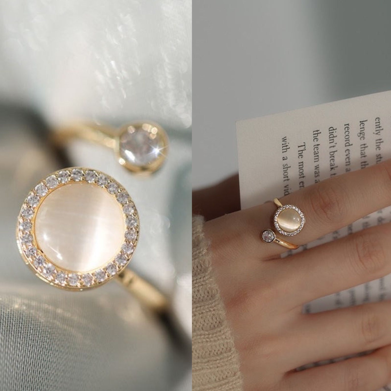 HEAL ME Opal Spinner Ring, Opal Open Ring, Opal Ring, Gifts for Her ...
