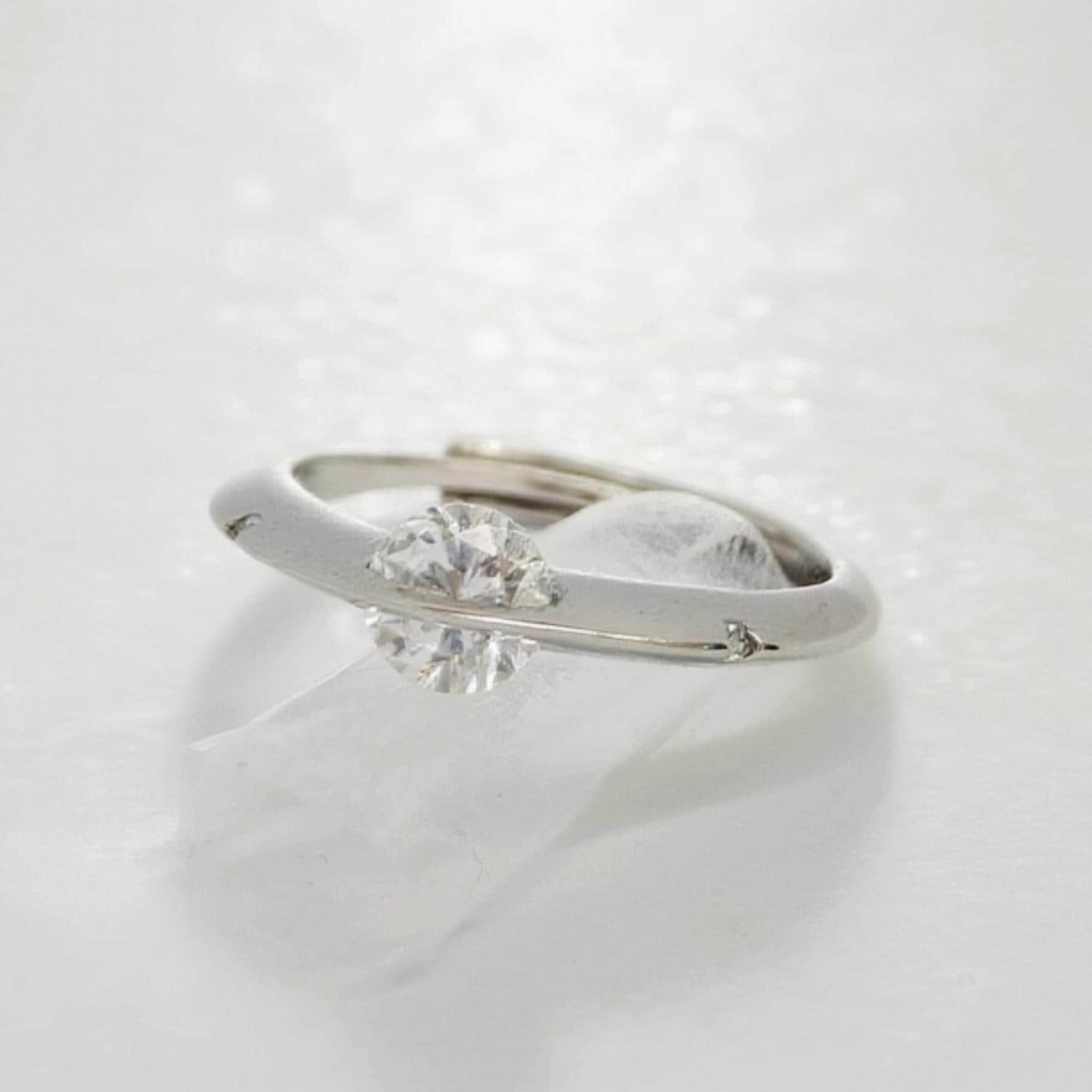 Floating Crystal Spinner Ring in Silver Plated Brass | Minimalist ...