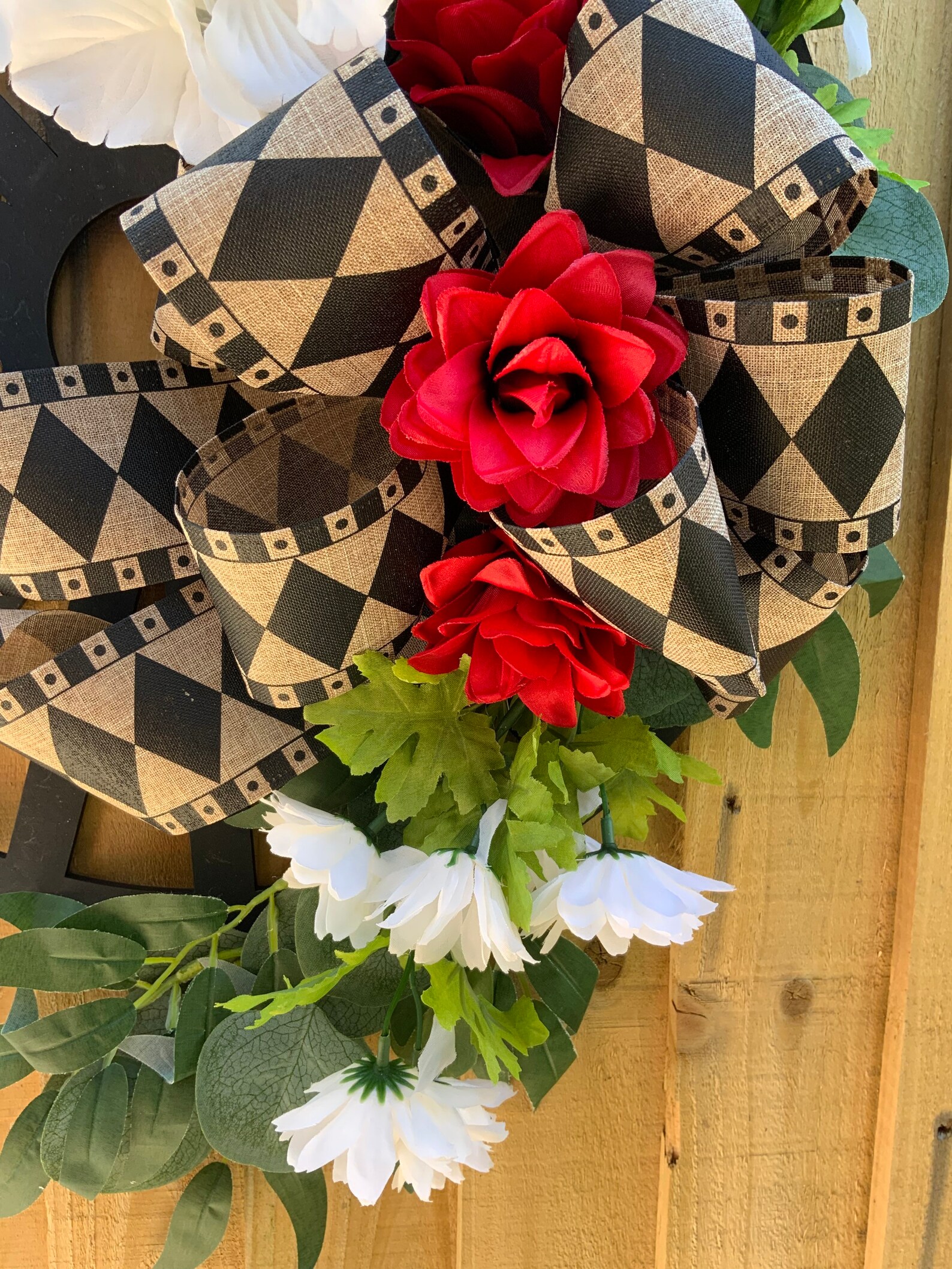 Wagon Wheel flower display artificial summer flowers door | Etsy