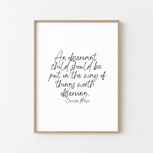 Charlotte Mason Education Quote Typography Printable Wall - Etsy